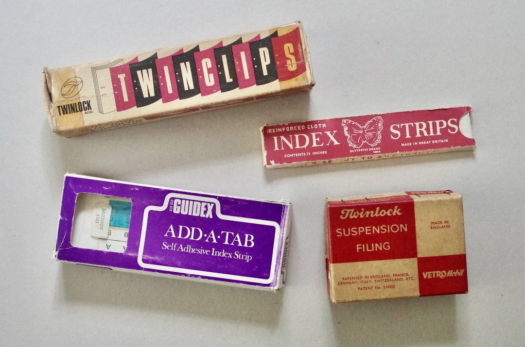 Vintage Office Stationery - Lot of Filing Items - Index Tabs - Vintage ...