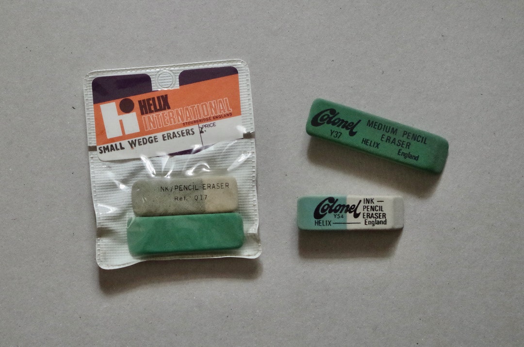 Vintage Erasers - Lot of X4 Erasers - Helix - Colonel - Vintage ...