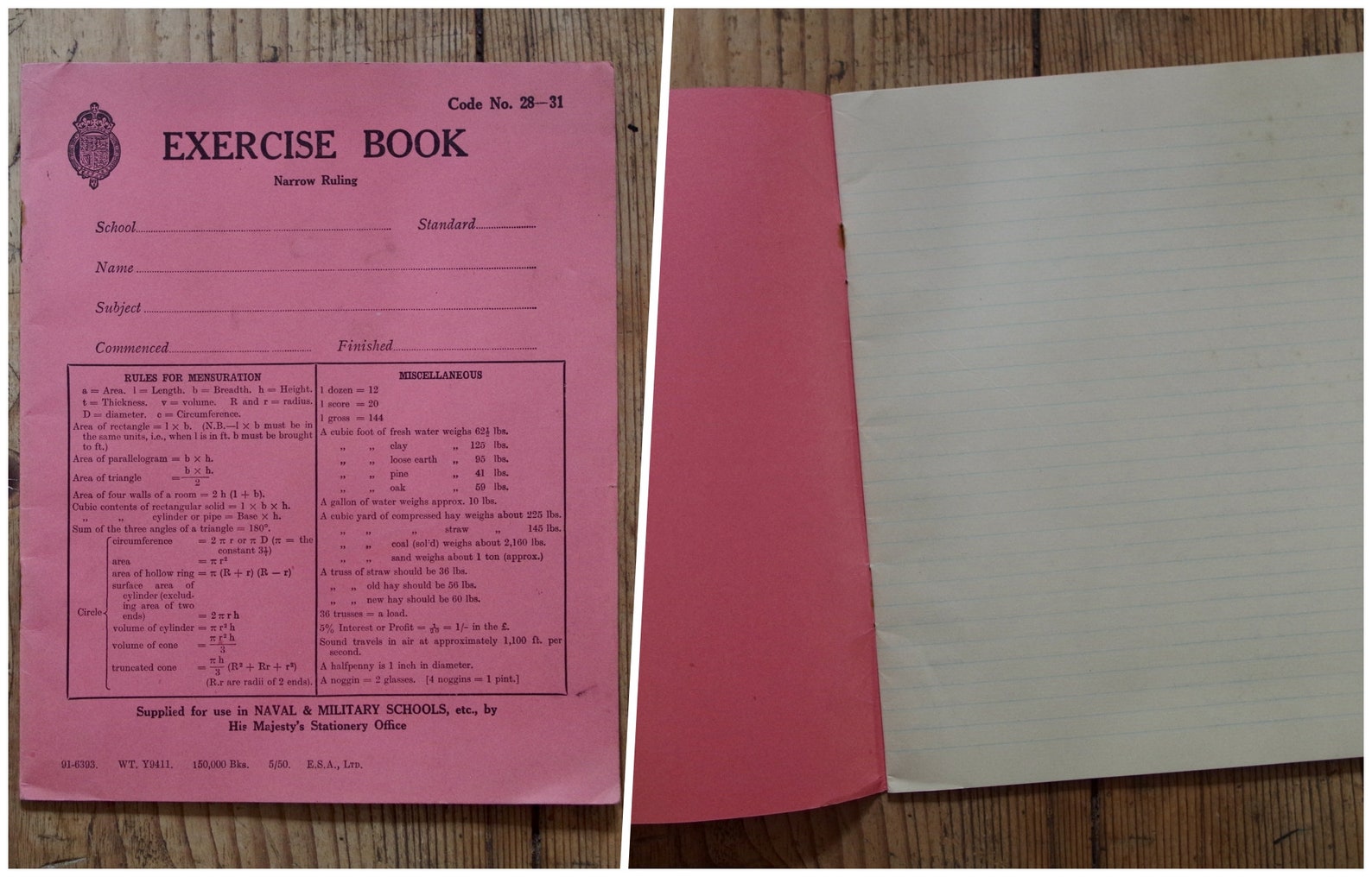 Vintage Exercise Books HMSO Stationery Office Used but | Etsy