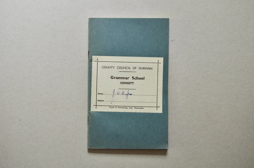 Vintage Small Exercise Book - School Notebook - 'consett Grammar School ...