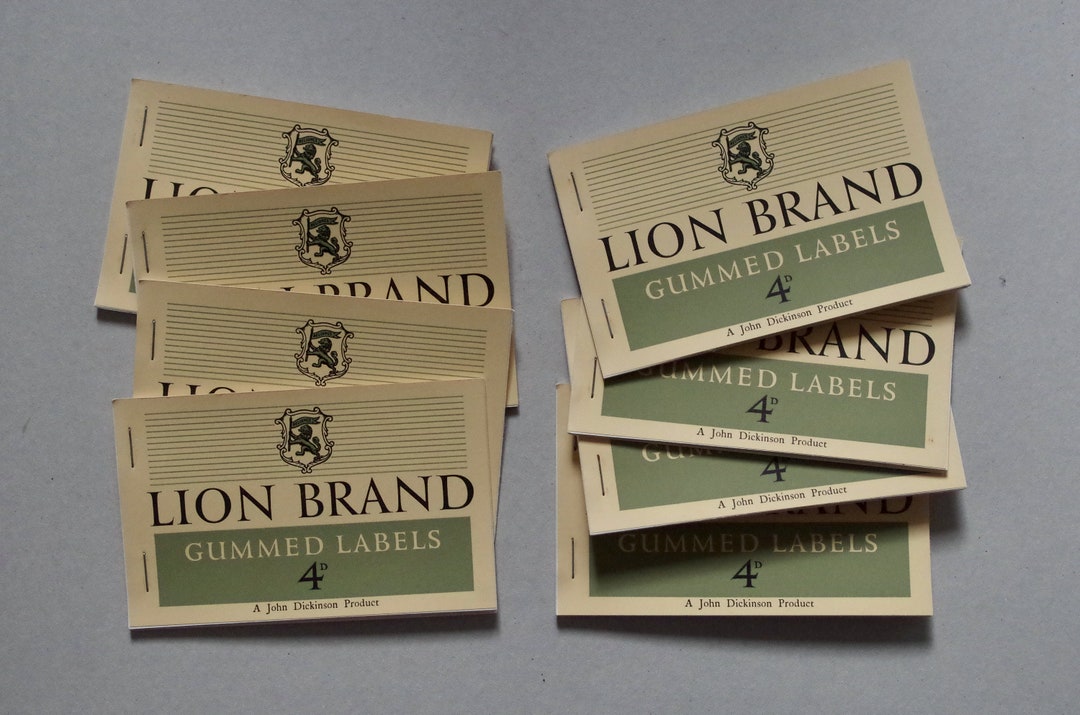 Vintage Gummed Labels Booklet of Labels Lion Brand Blank - Etsy