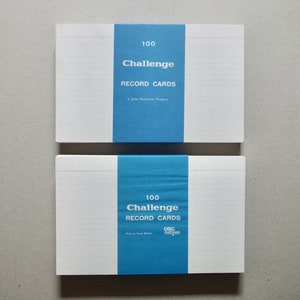 Vintage Index Cards - About X100 Lined Record Cards - Challenge ...