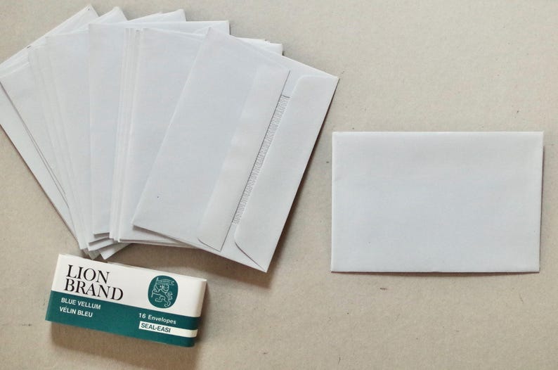 Vintage Envelopes - Pack of X16 Envelopes - Lion Brand - Blue Vellum ...