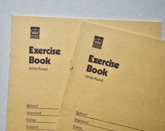 Vintage Notebook - Large Exercise Book - Blank and Unused - Vintage ...