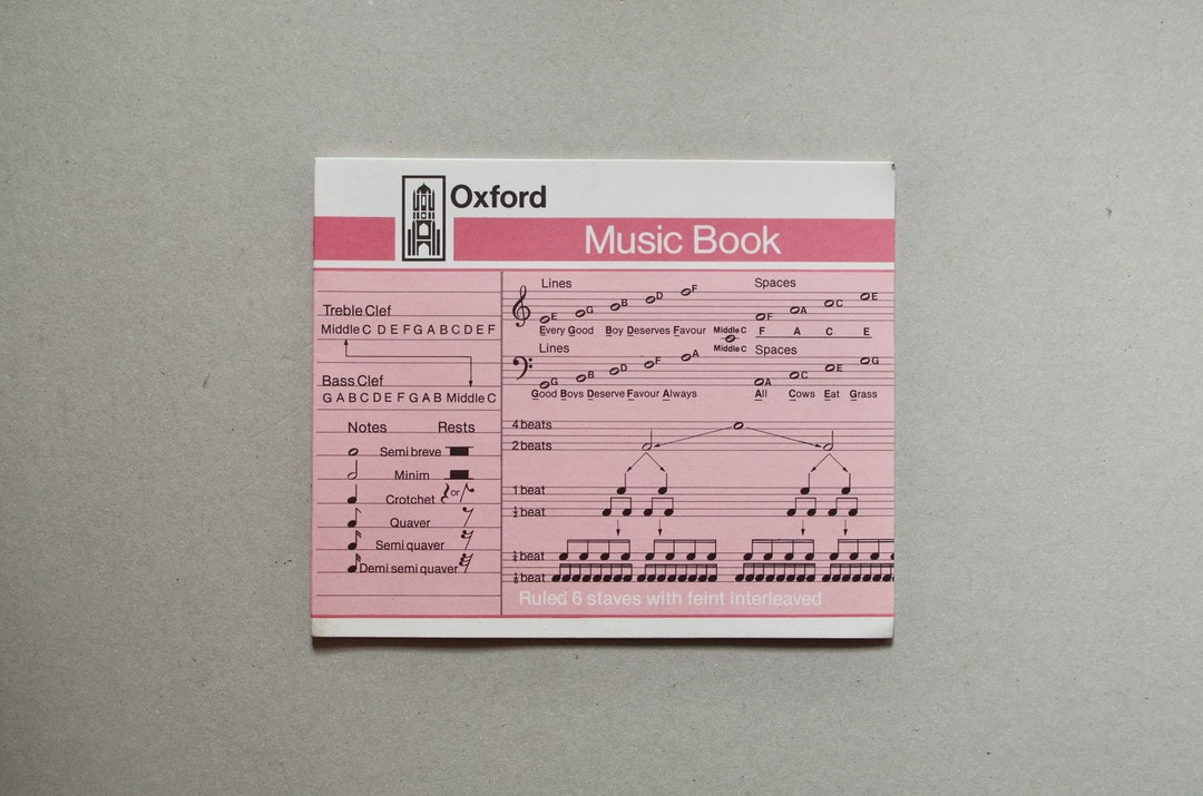Vintage Music Book - Sheet Music Notebook - Musical Notation - Oxford ...