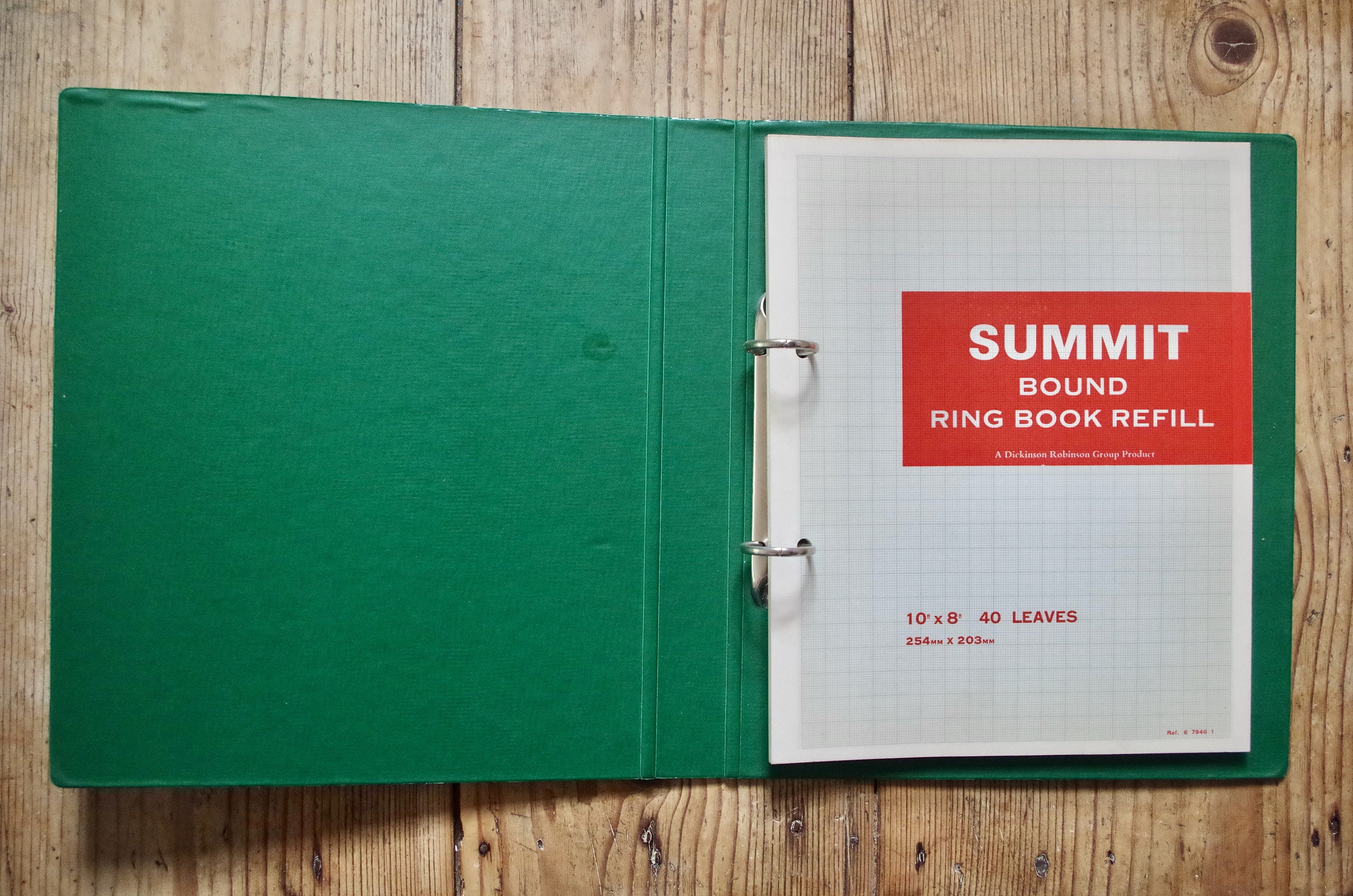 Vintage Ring Binder With Graph Paper Refill Pad Quarto Size Blank and ...