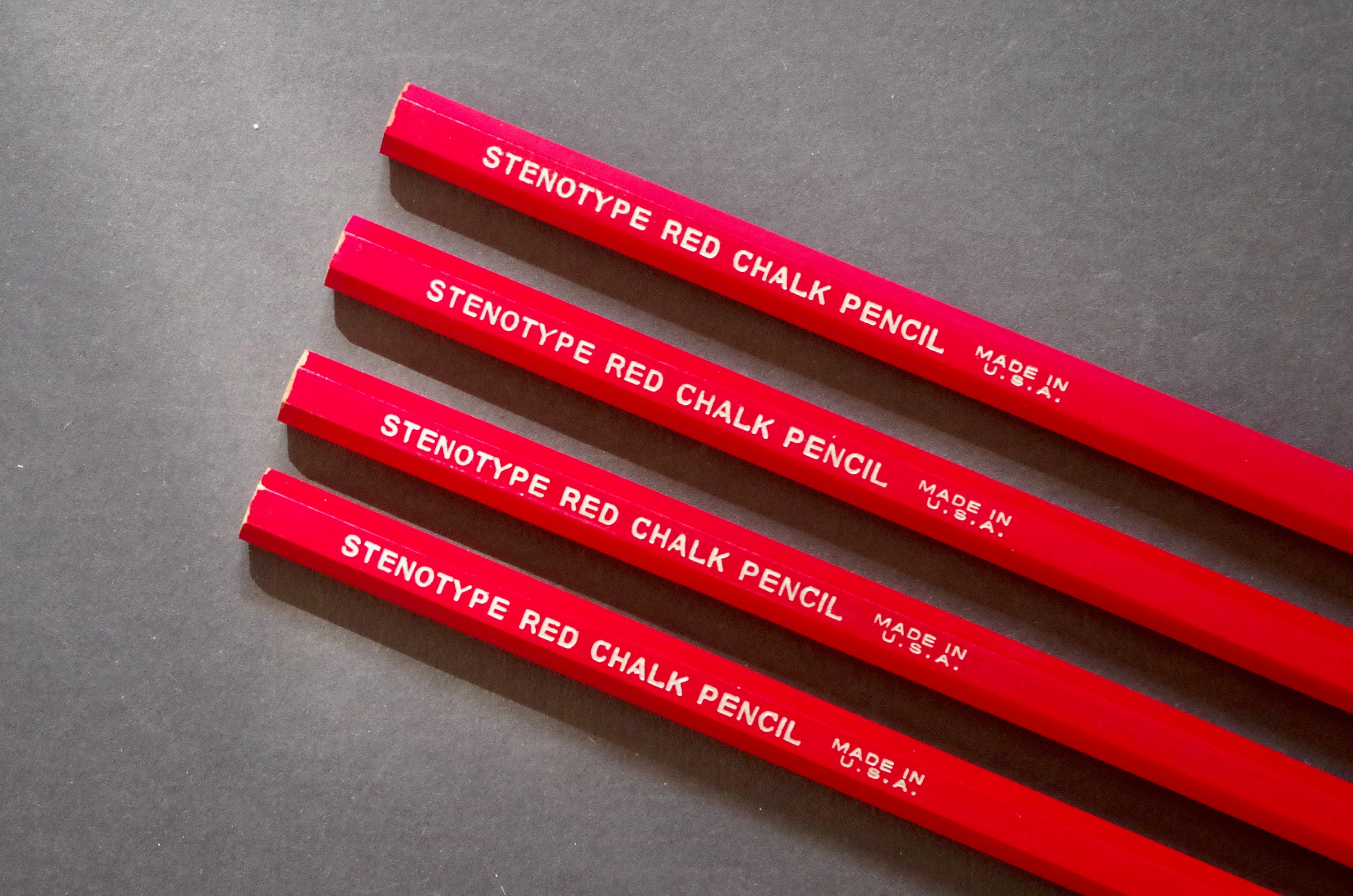 Vintage Pencil Red Stenotype Red Chalk Pencil Made in - Etsy