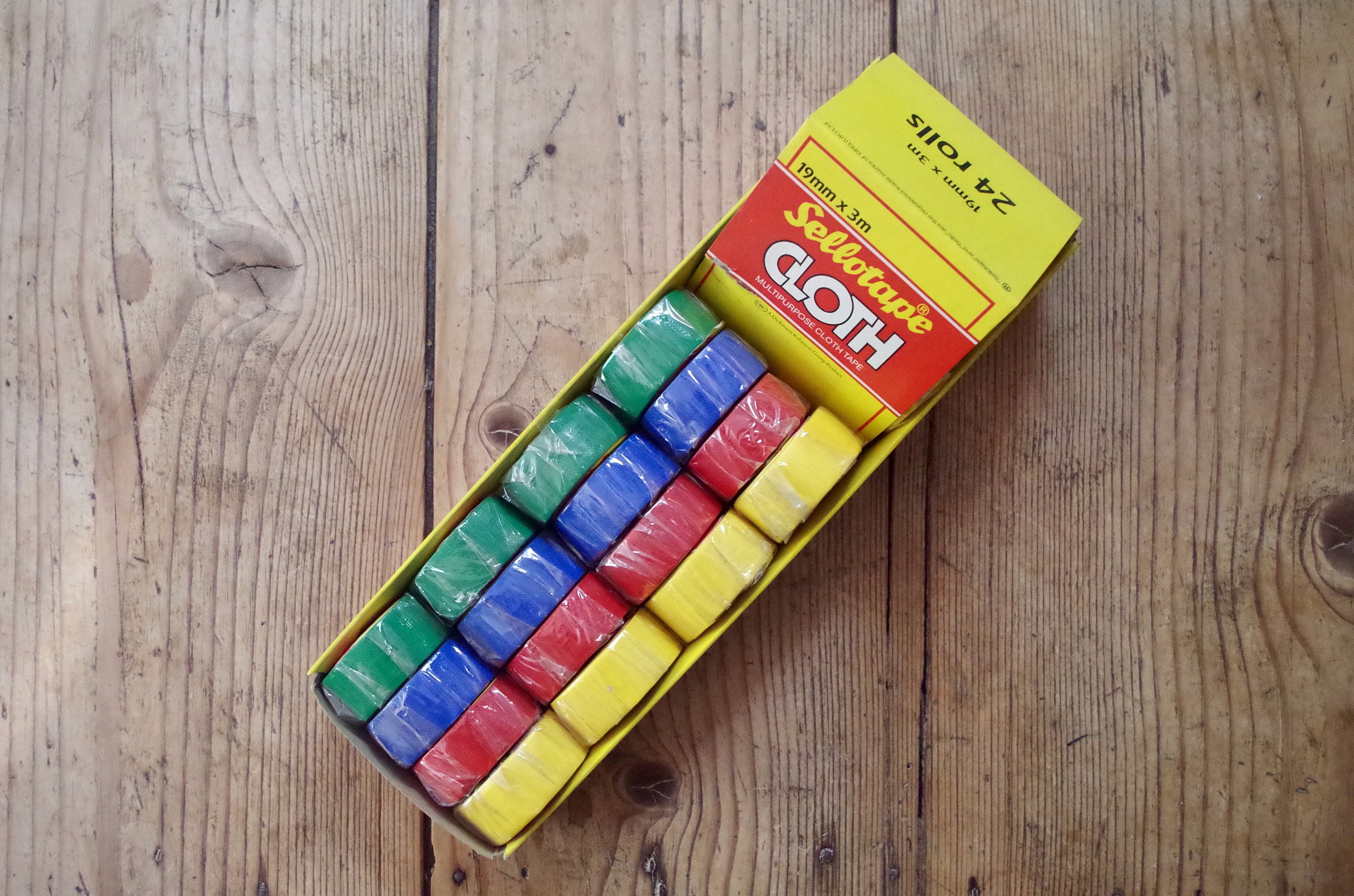 Vintage Tape - 'sellotape' - Set of X4 Coloured Rolls - Cloth Tape ...