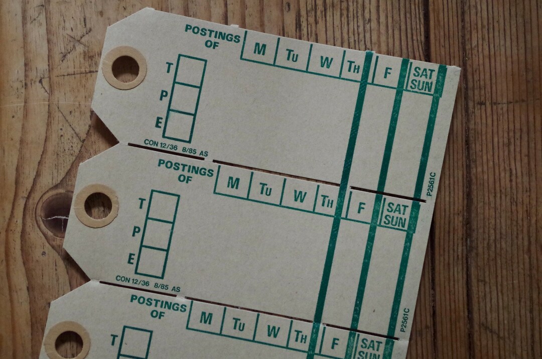 Vintage Tags Postal Tags Sets of X5 1985 Vintage Ephemera Vintage ...