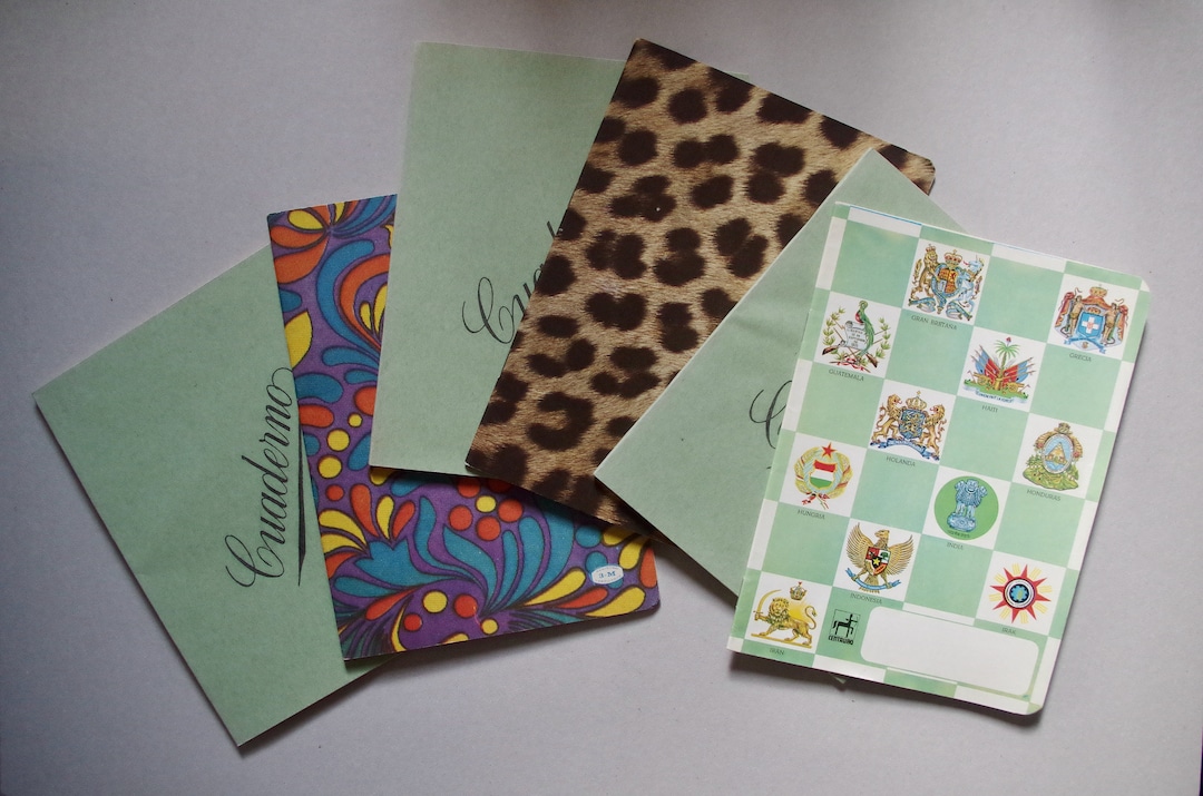 Vintage Exercise Books - Pairs of Notebooks - Spanish Cuaderno - Blank ...