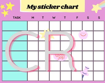Sticker Chart - Digital Download - Etsy