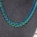 Handmade Blue and Green Boxchain Chainmaille Necklace, Nickel Free ...