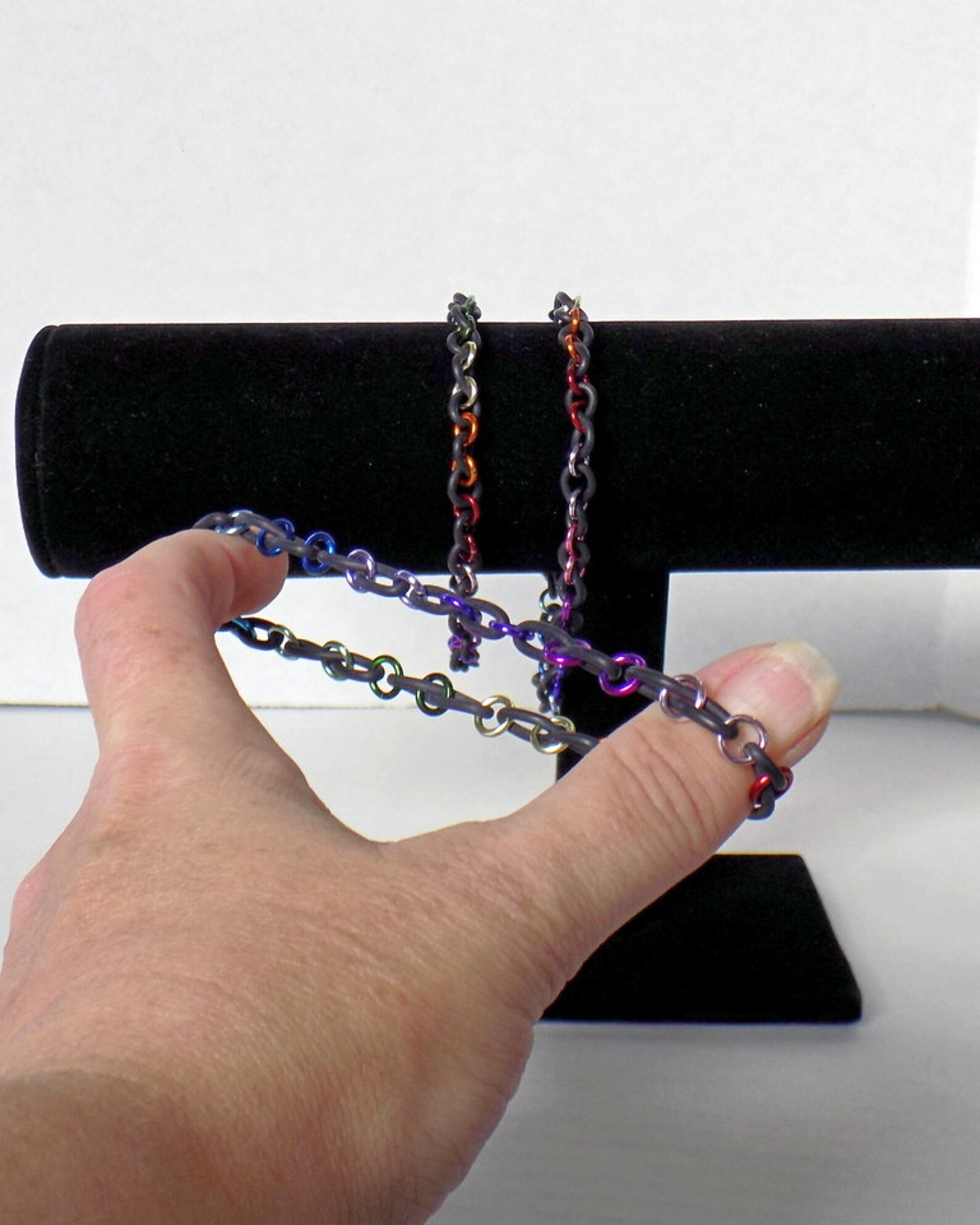 Rubber Chainmaille, Rainbow Infinity Stretchmaille Bracelet by ...