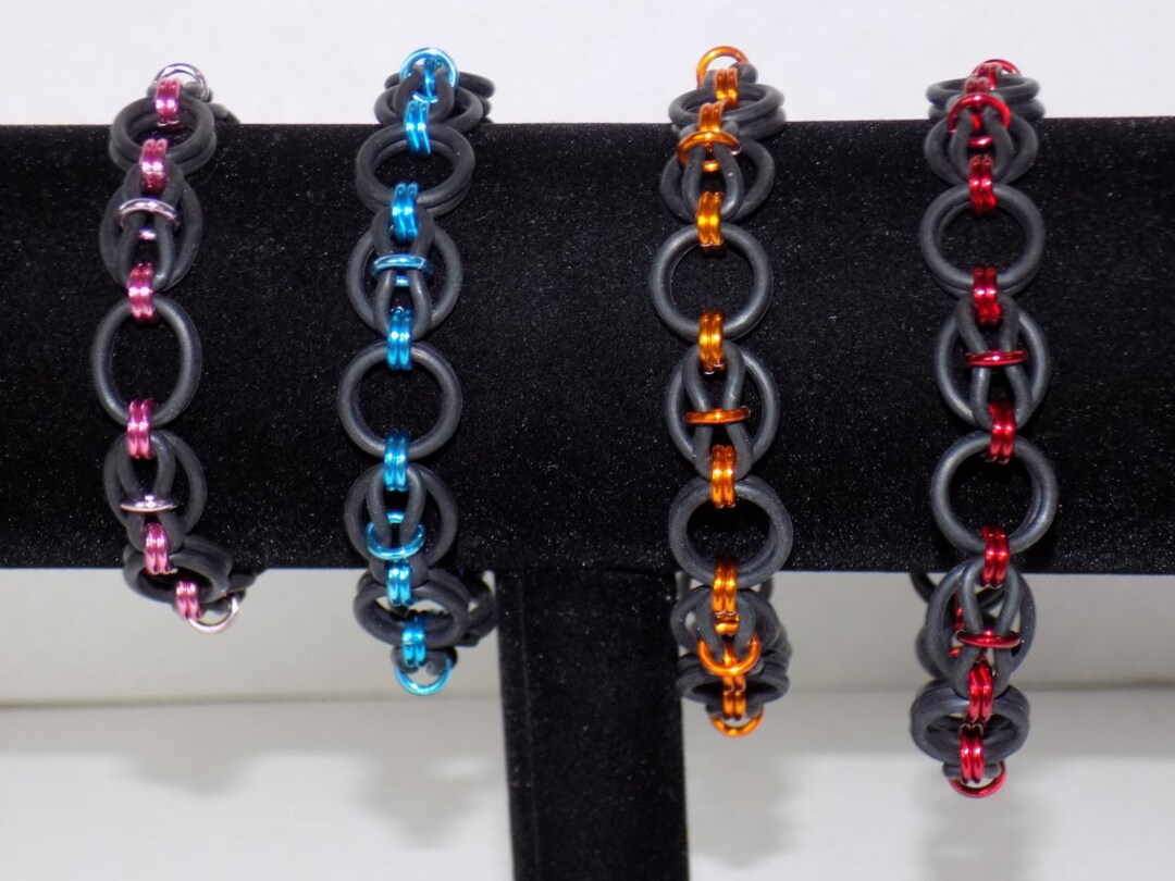 Rubber Chainmaille Stretch Bracelet, Original Dragon Eyes Pattern ...