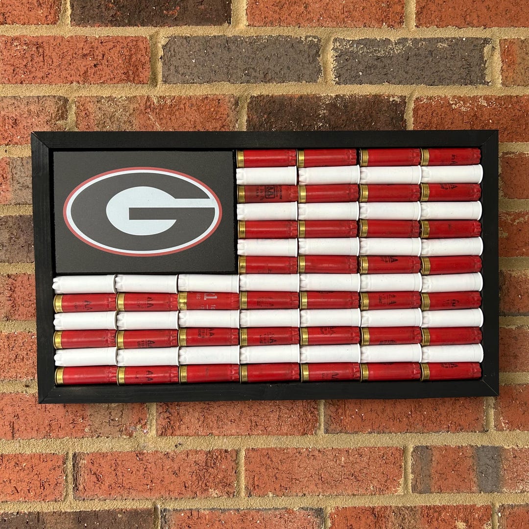 UGA Bulldogs Shotgun Shell American Flag Made in USA Rustic Great for ...
