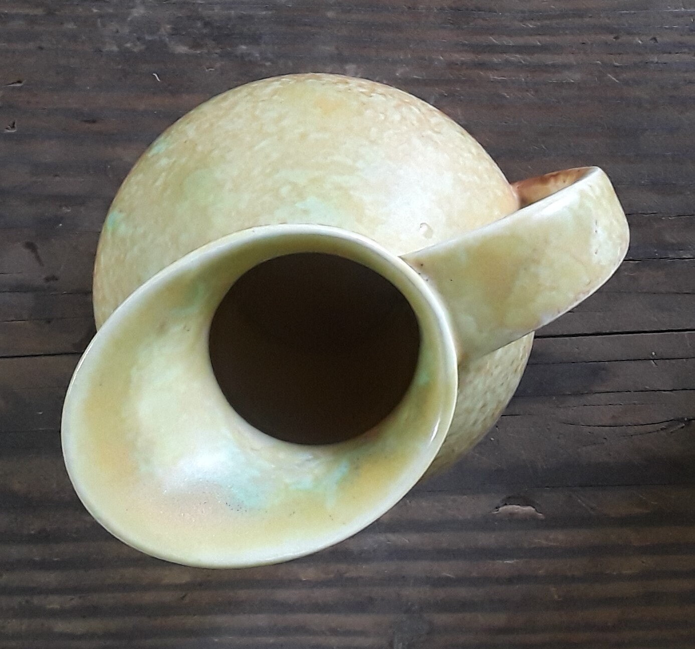 Vintage CROWN DEVON Art Pottery Pitcher Marbled/mottled or Spattered ...