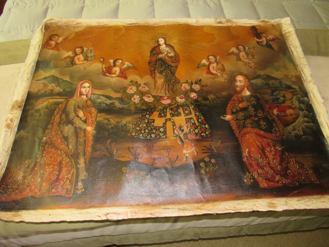 Vintage Peruvian CUZCO SCHOOL Oil Painting - Etsy