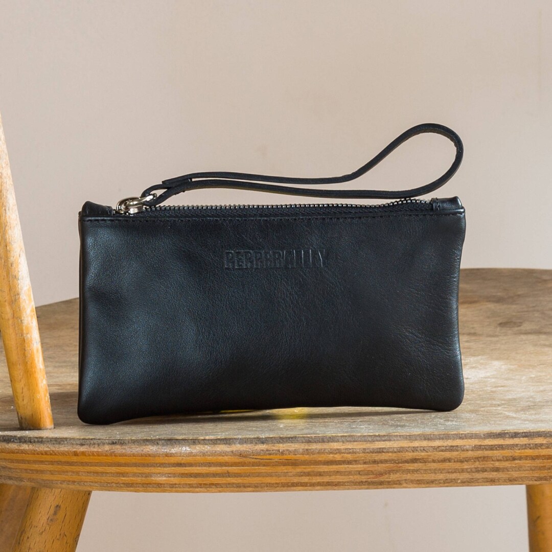 Leather Wristlet Wristlet Wristlet Purse Black Leather - Etsy UK