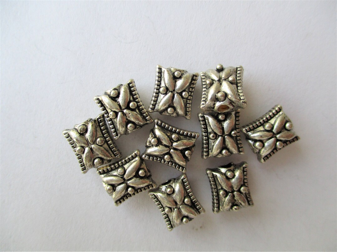Silver Tone Cast Metal Spacer Beads, Bali Style Spacers, Antiqued ...