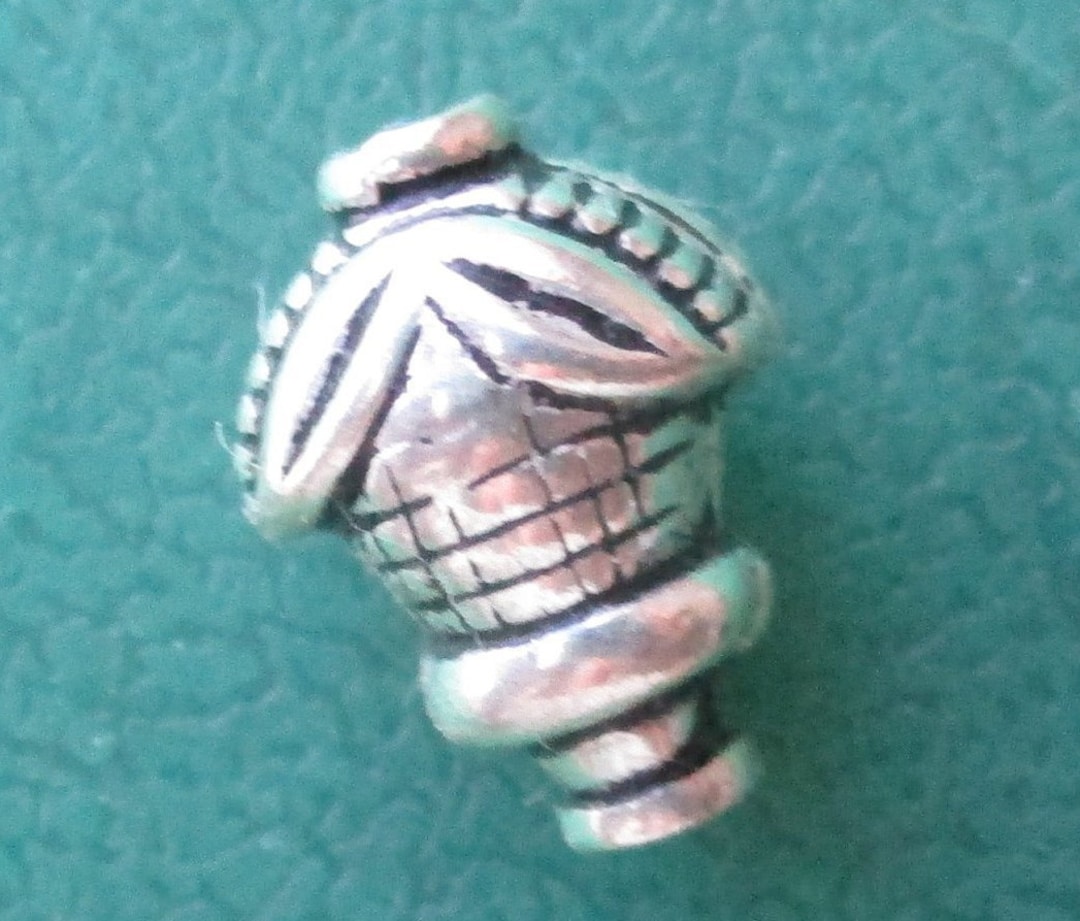 Sterling Silver Ancient Style Bead, SS Antiqued Ancient Bead, SS ...