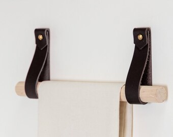 Leather strap hanger | Etsy