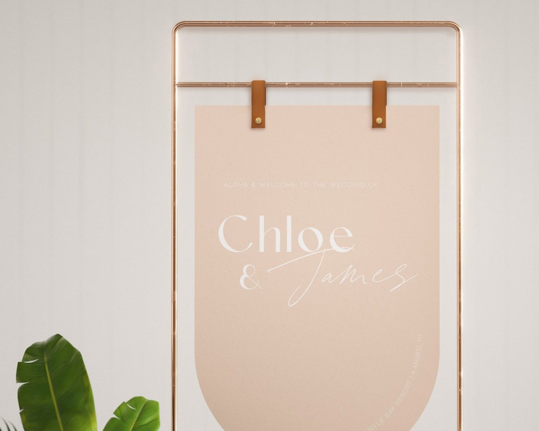 Custom Leather Signage Straps for Boho Chic Wedding Signage Stand ...