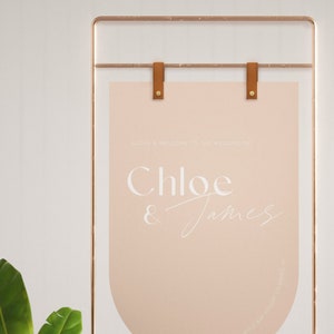 Custom Leather Signage Straps for Boho Chic Wedding Signage Stand ...