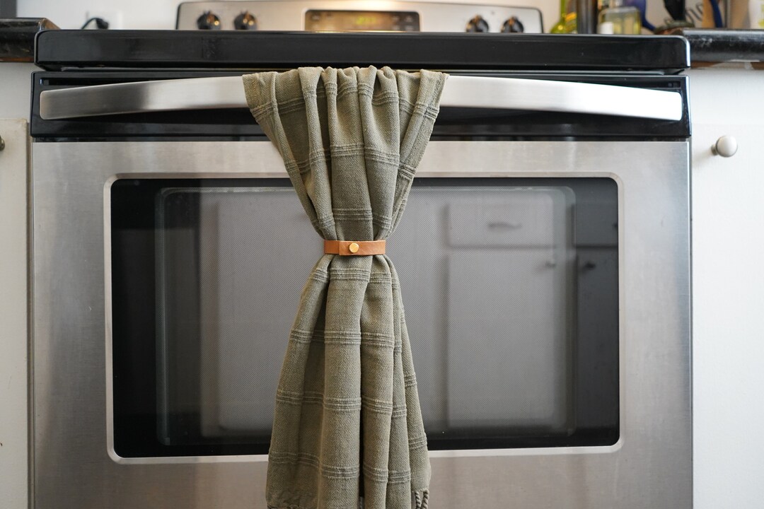Skinny Leather Oven Towel Hugger for Tea and Dish Towels Perfect for ...
