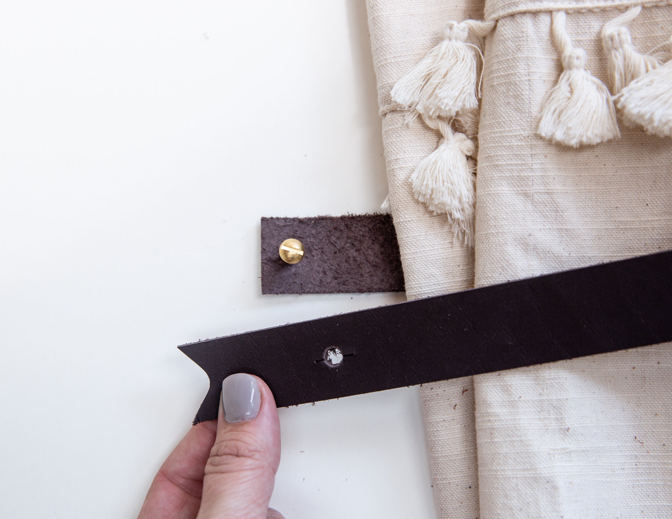 Leather curtain tieback hooks nursery window treatments | Etsy