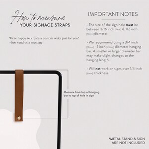 Custom Leather Signage Straps for Boho Chic Wedding Signage Stand ...