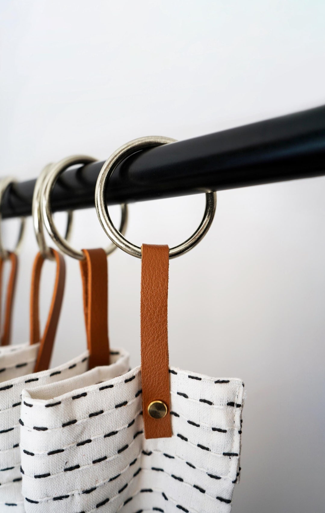 Bathroom Shower Curtain Hangers Large Curtain Hooks Leather Extends ...