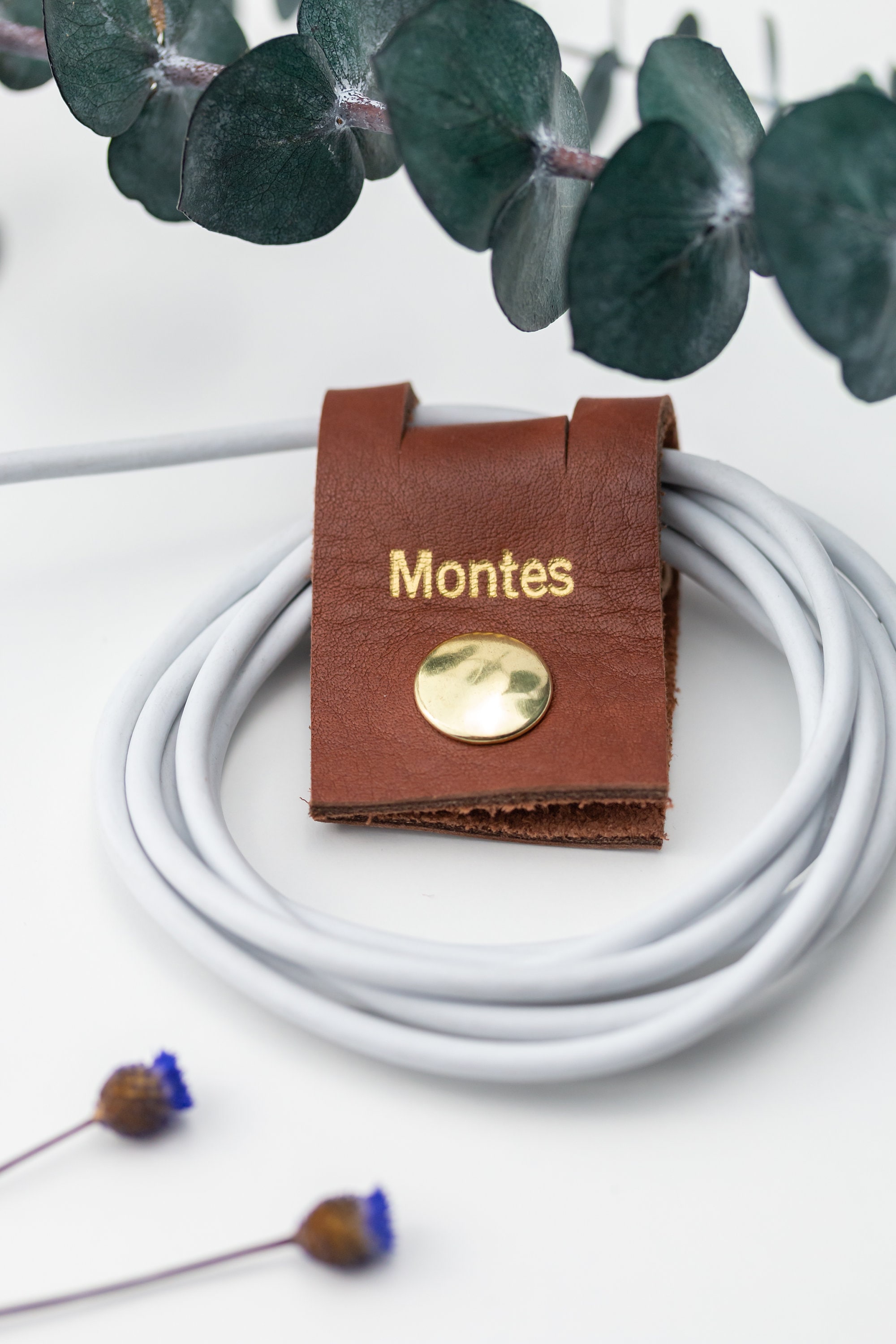 Set of 3 Leather Cord Holders Personalized Earbud Holder 3rd | Etsy