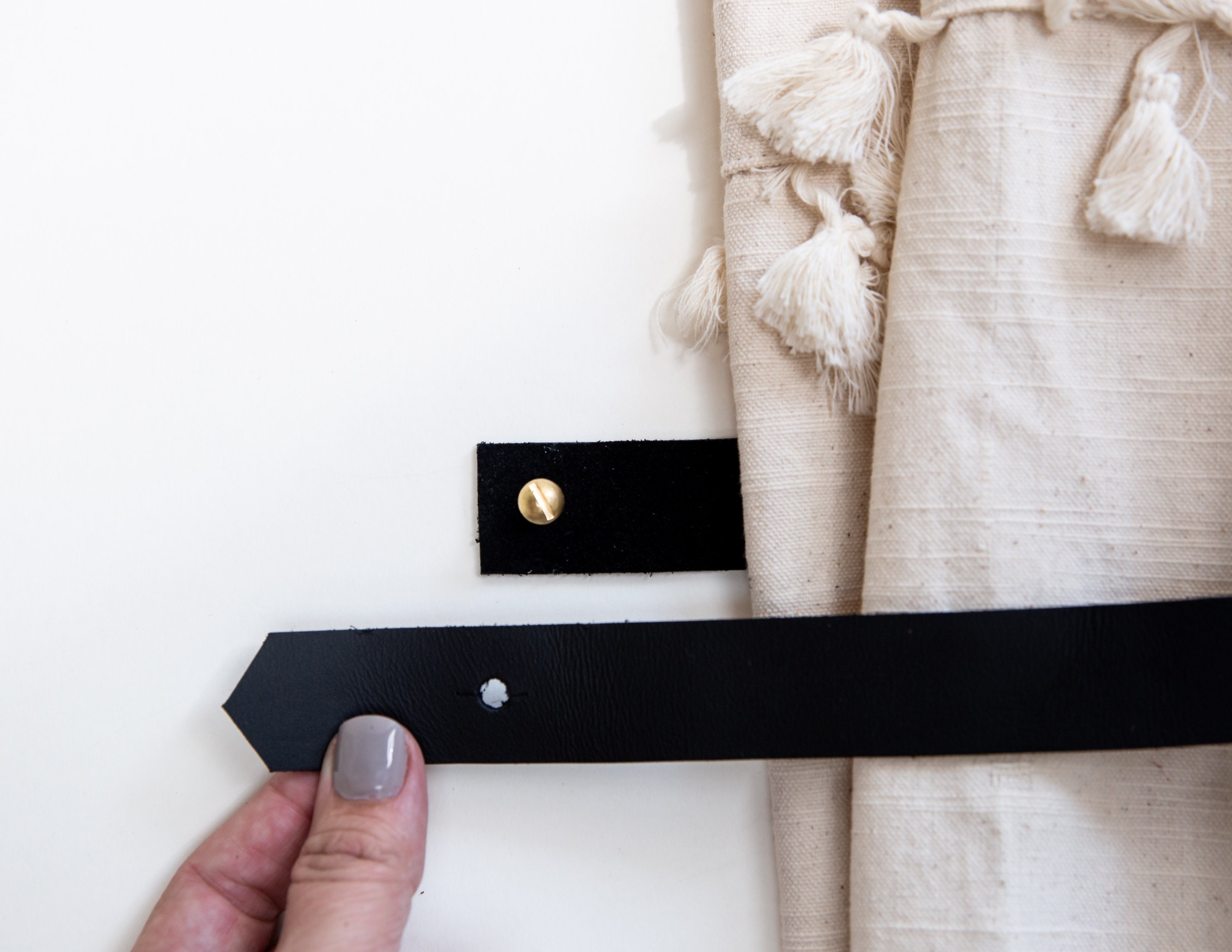 Leather Tieback V'ed End Curtain Tieback Hooks Nursery - Etsy UK