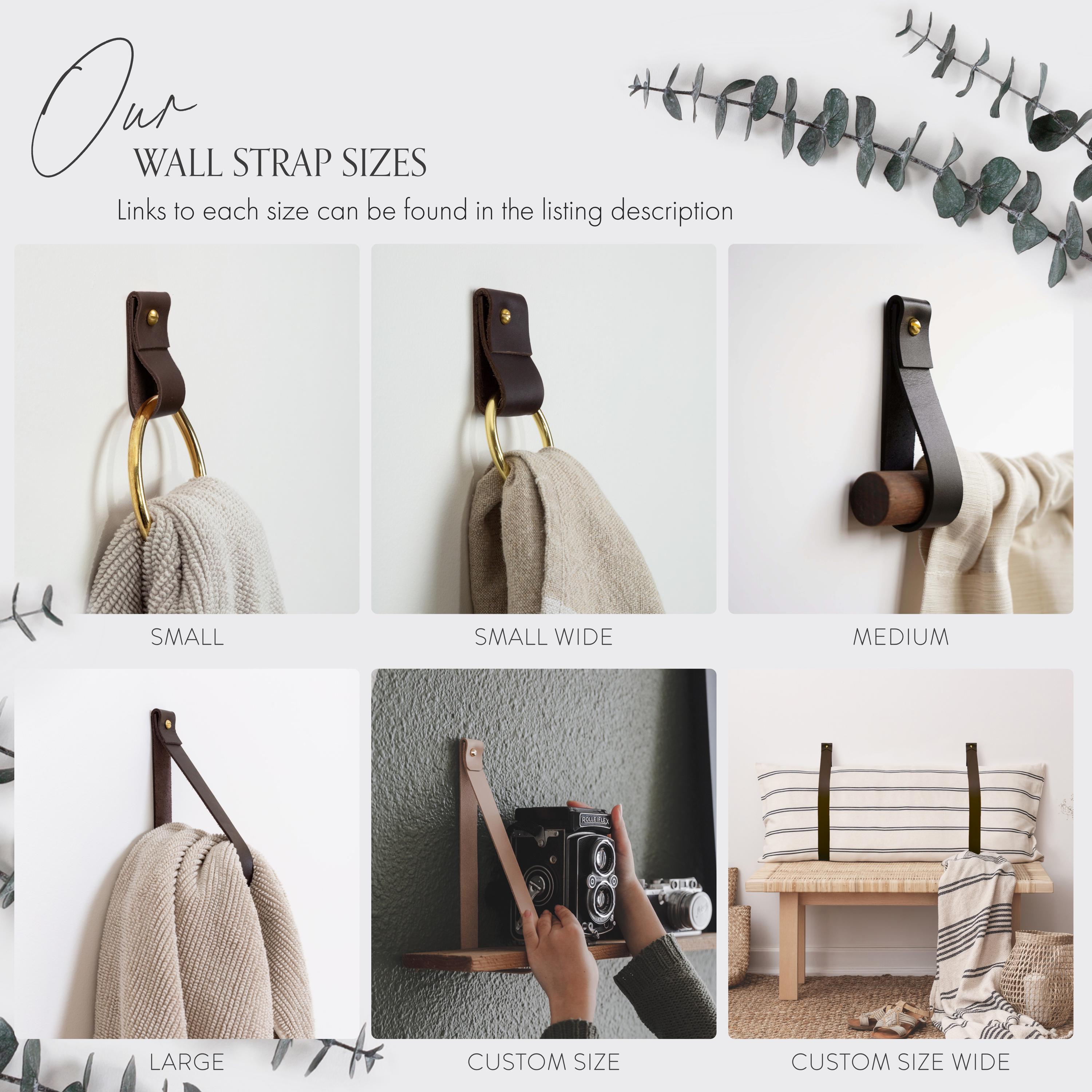 Large Minimalist Leather Display Strap Hanger for Bathroom Towel Holder ...