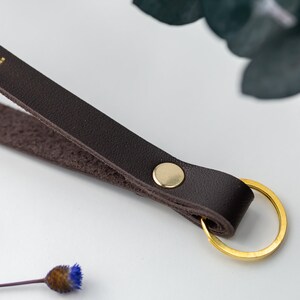 Custom Leather Keychain Wristlet Key Fob for Men Personalized Gifts for ...