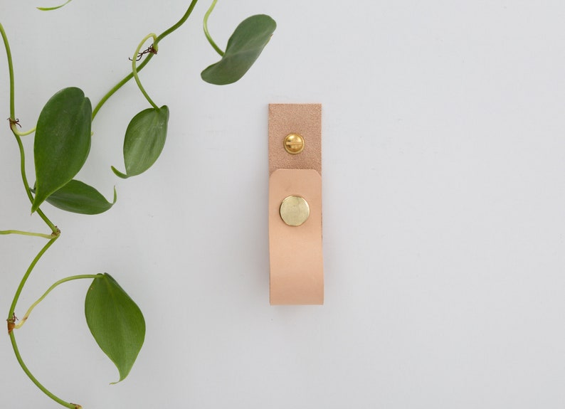 Small Leather Hanging Snap Strap round End Style Opening & - Etsy