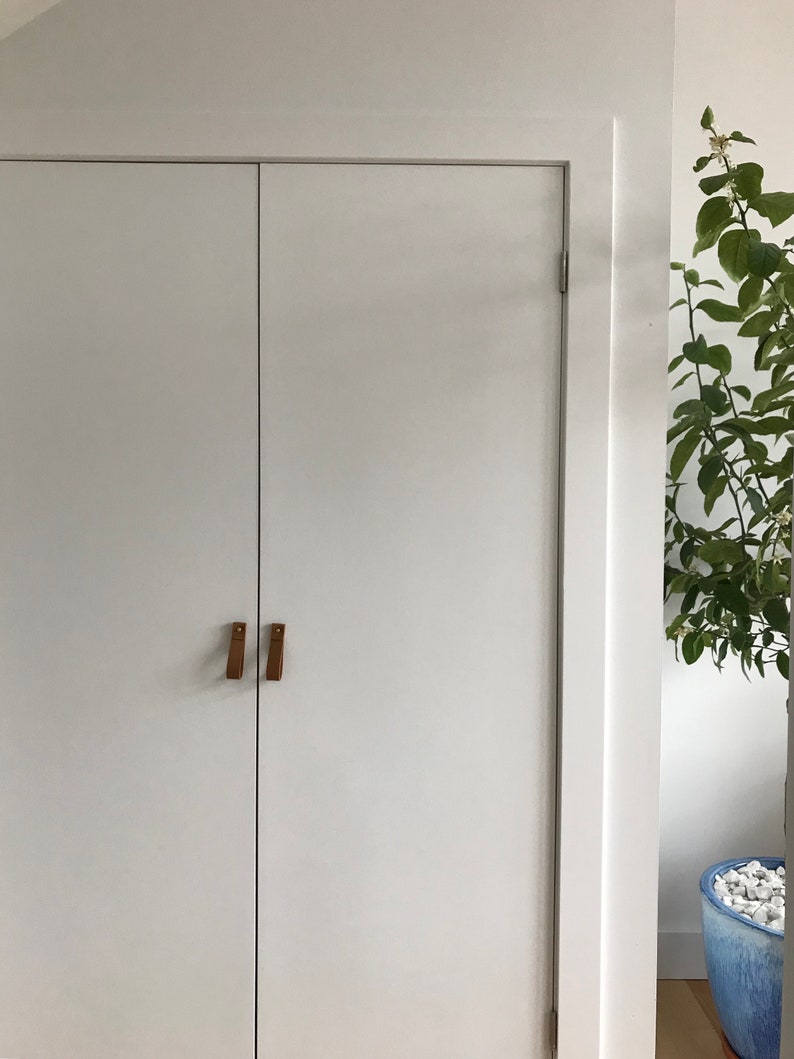 Leather Closet Door Pulls Minimal Knobs Brass Cabinet Handles ...