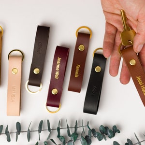 Personalized Leather Looped Key Fob Keychain for Women Gifts for Her ...