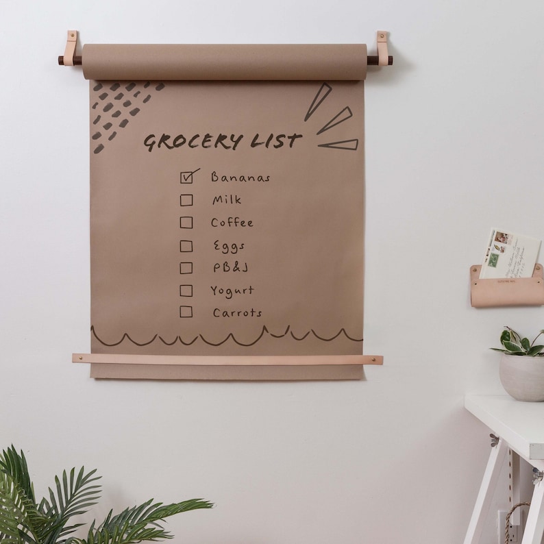 Butcher Paper Roll Dispenser Leather & Wood Kraft Paper Holder - Etsy