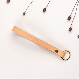 Custom Leather Keychain Wristlet Key Fob for Men Personalized Gifts for ...