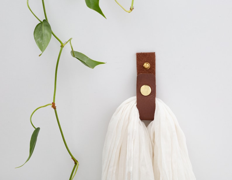 Small Leather Hanging Snap Strap [round End Style] - Opening & Closing ...