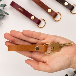 Personalized Leather Looped Key Fob Keychain for Women Gifts for Her ...
