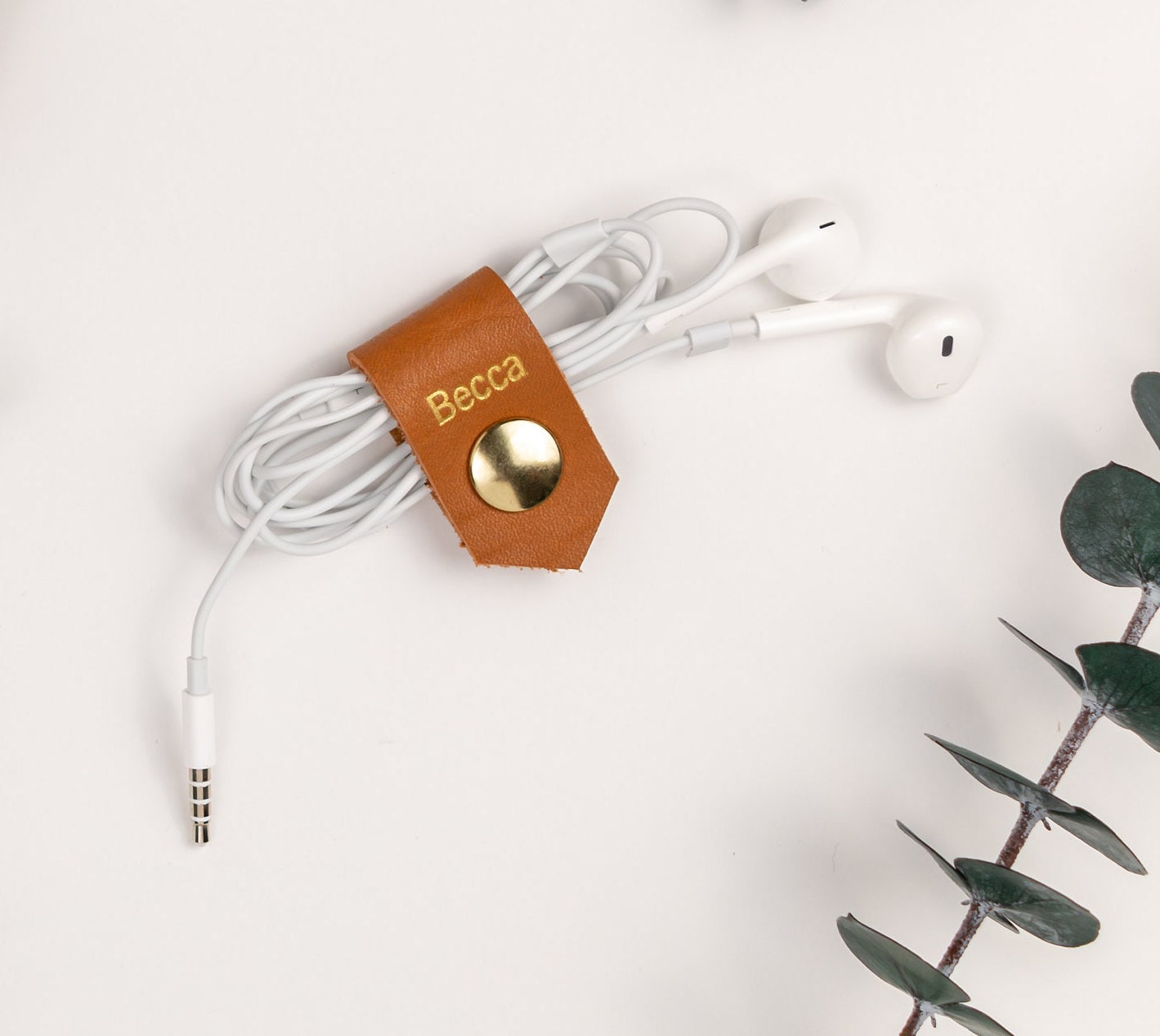 Leather Cord Keeper Set Personalized Leather Cord Holder | Etsy