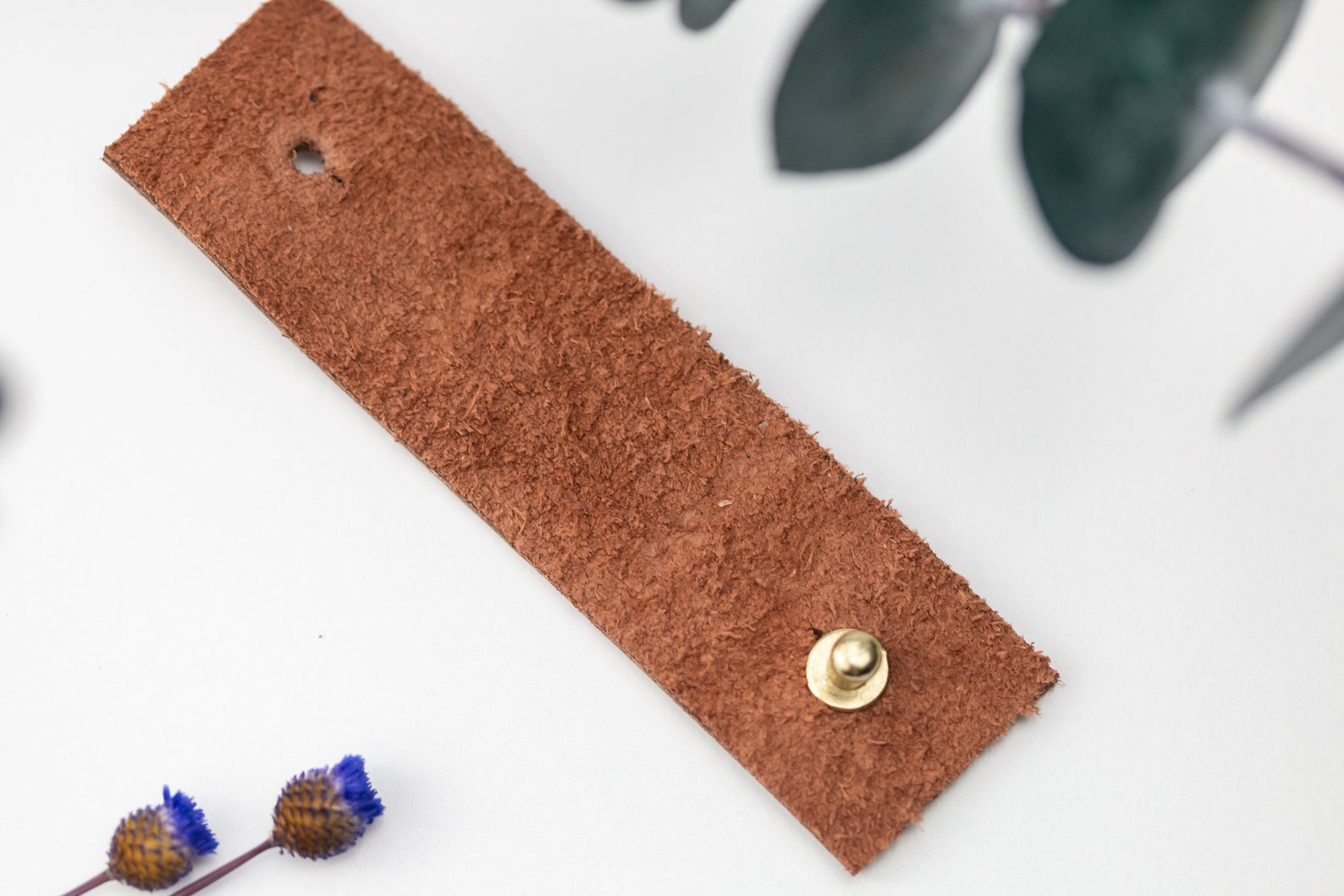 Leather cord keeper set personalized leather cord holder | Etsy