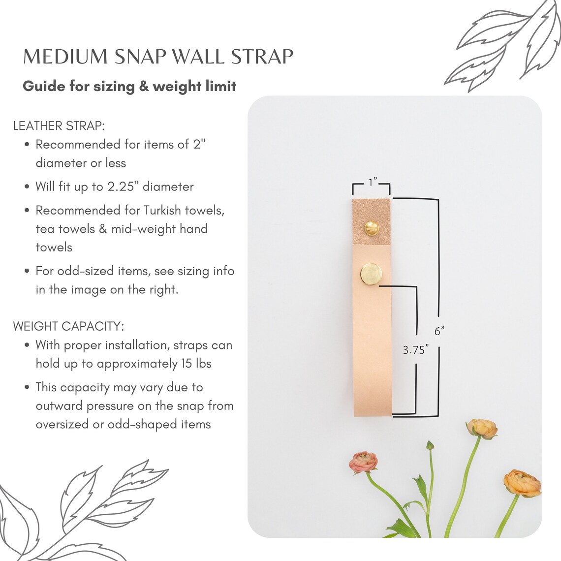 Leather Snapping Wall Hook Snap Closure Minimal Modern Decor - Etsy