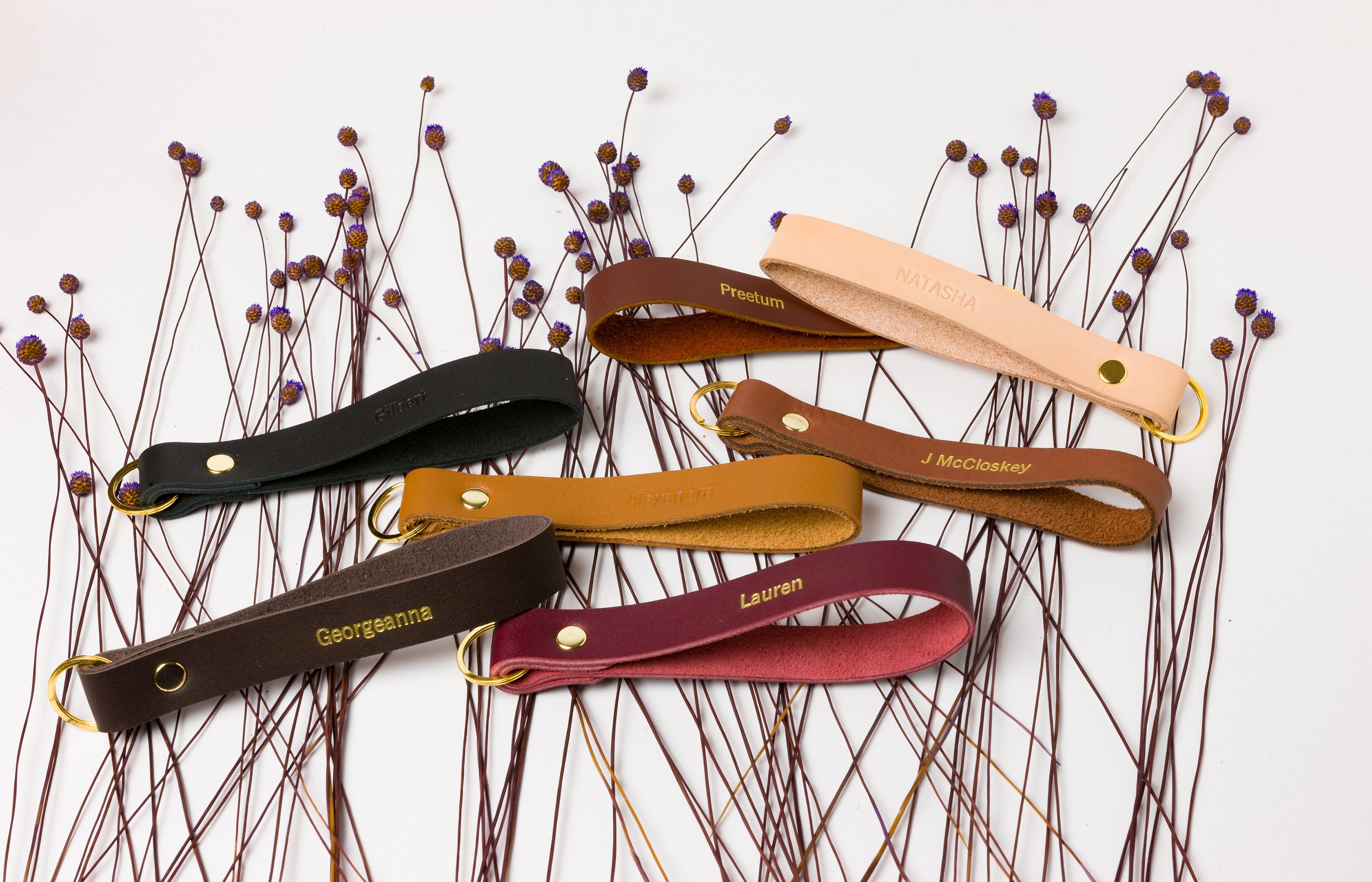 Custom Leather Keychain Wristlet Key Fob for Men Personalized | Etsy