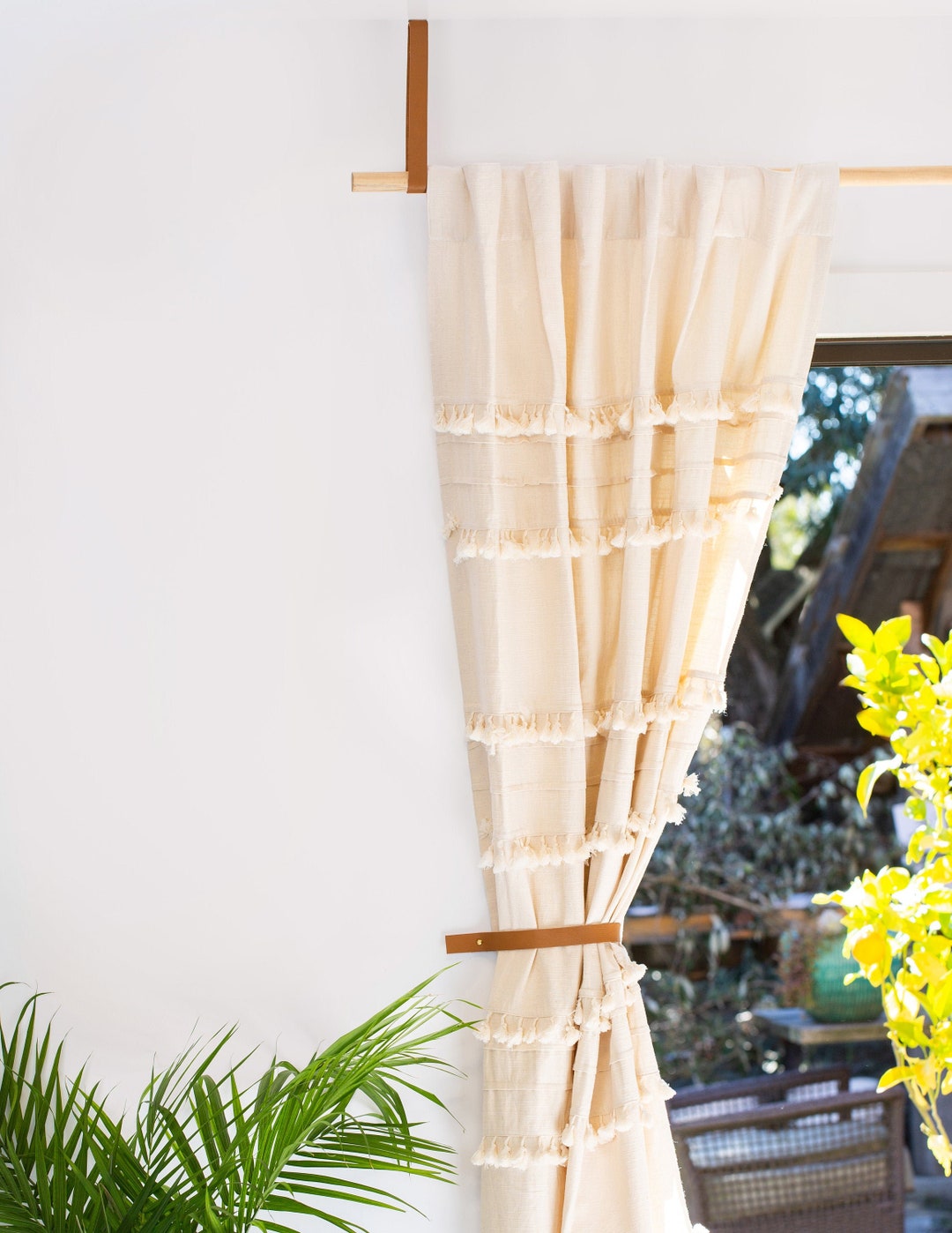 Leather Ceiling Straps Hanging Dowel Holder Clothing Rack Rod Holder ...