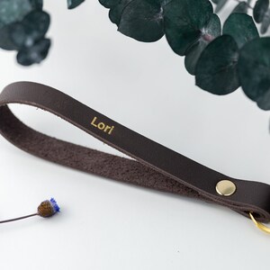 Custom Leather Keychain Wristlet Key Fob for Men Personalized Gifts for ...