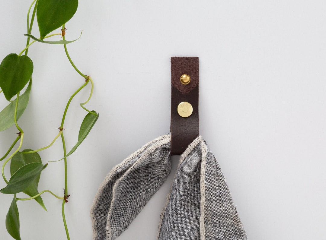 Leather Snapping Wall Hook Snap Closure - Minimal Modern Decor Design ...