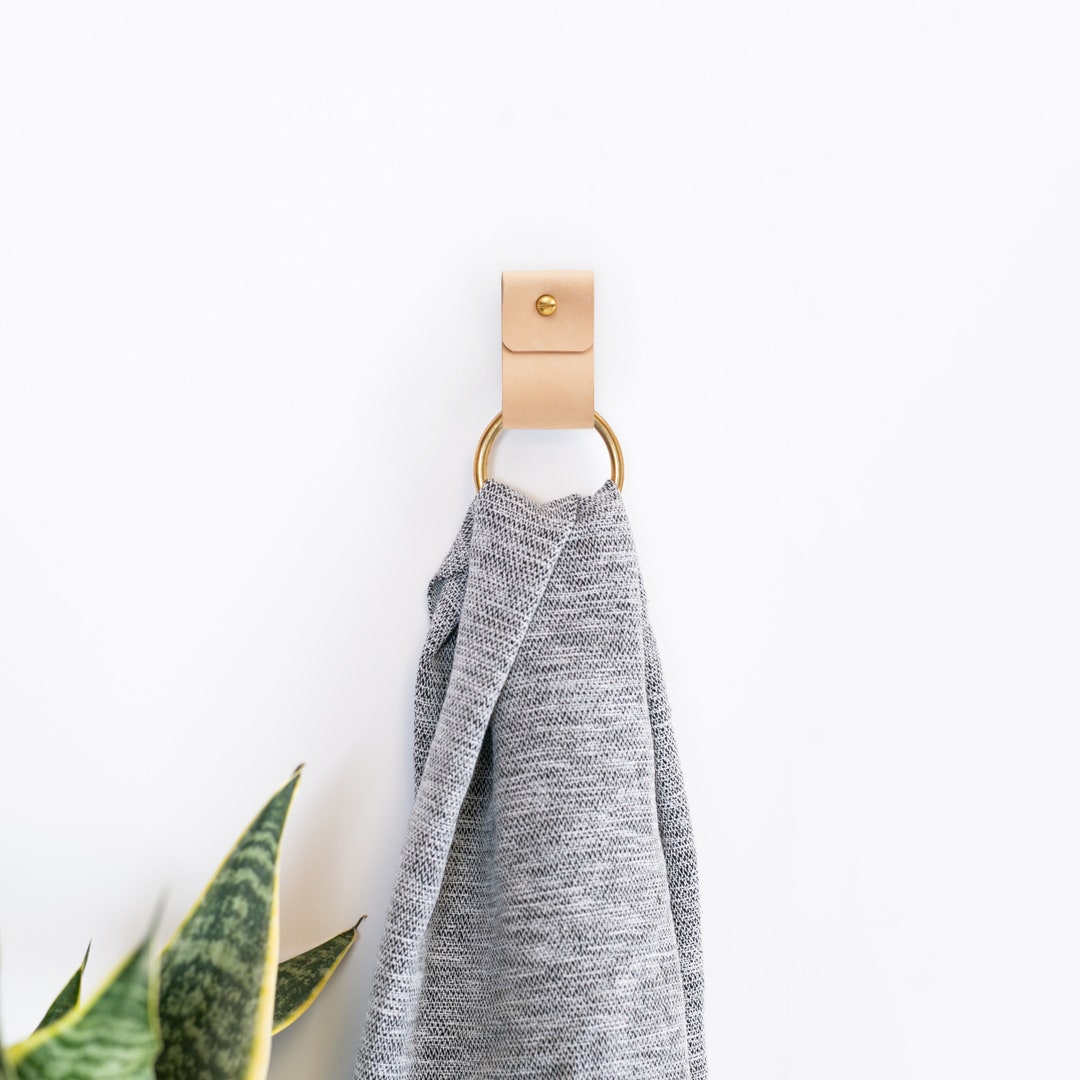 Small Leather Wall Hanging Strap Towel Hook for Wall Leather Loop Strap ...